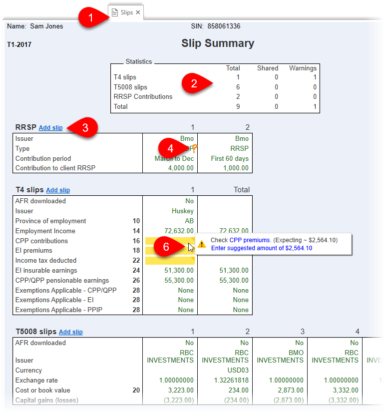 T1 Summaries - TaxCycle