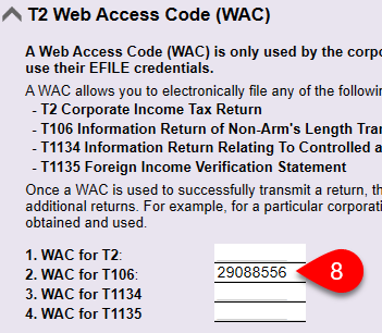 Request a T2 WAC - TaxCycle