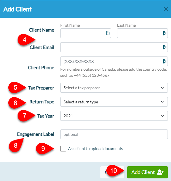 Add/Invite a Client to TaxFolder | TaxCycle